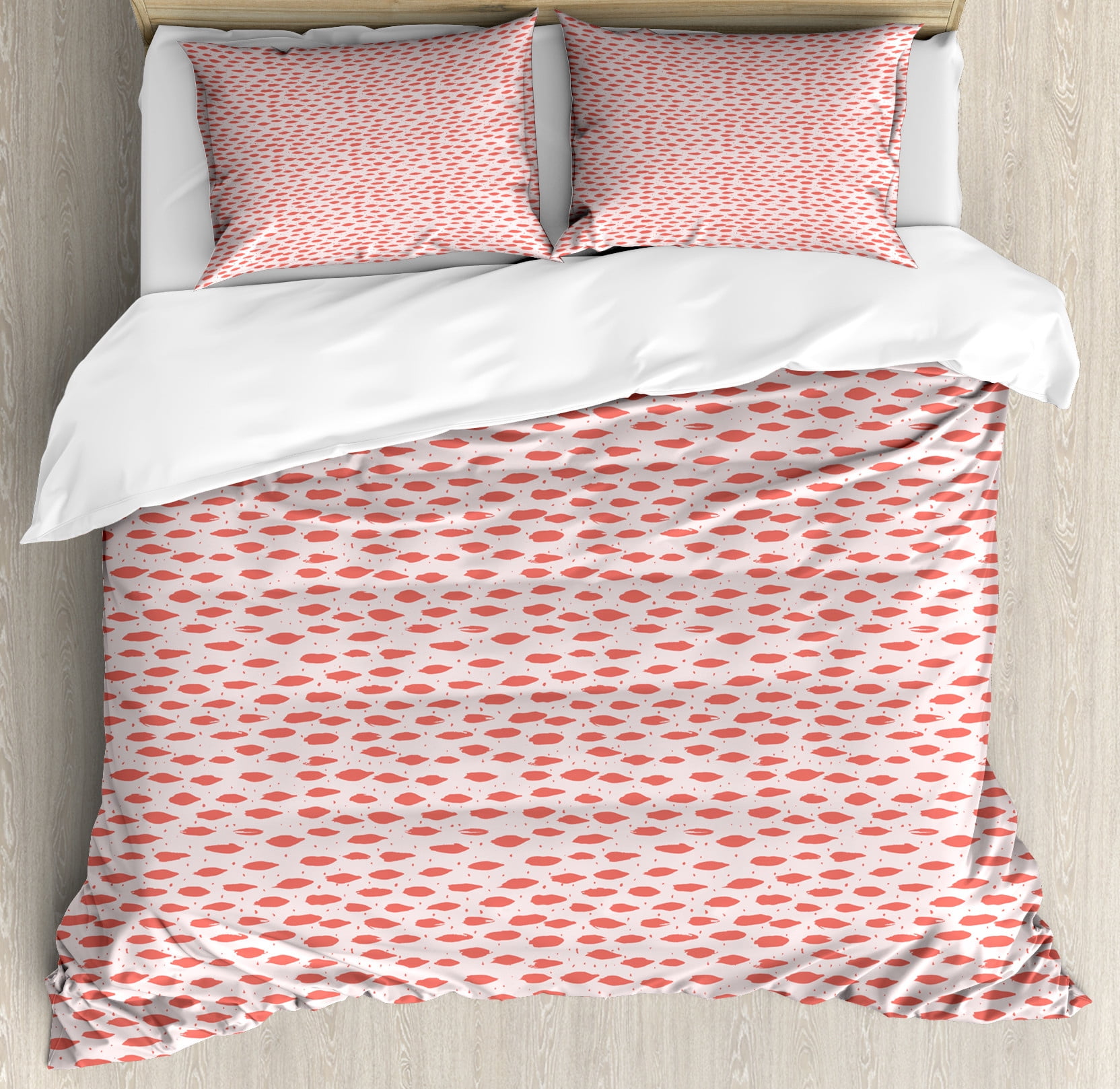 Abstract Duvet Cover Set, Pastel Flock of Fish Design in Monochrome ...