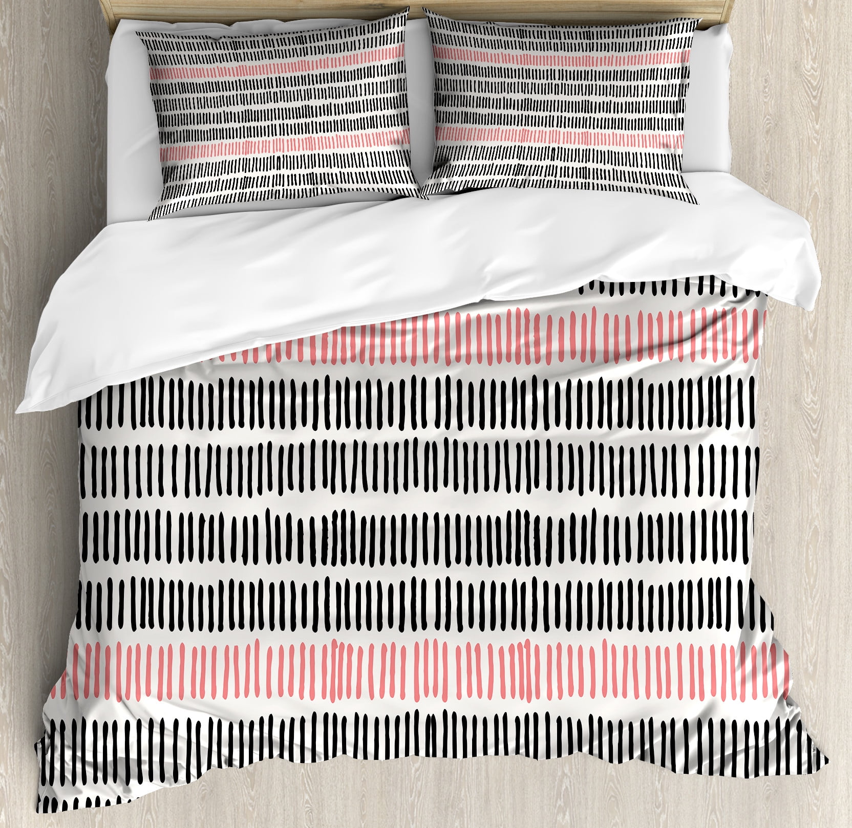 Abstract Duvet Cover Set, Abstract Pattern with Short Lines Chalkboard ...
