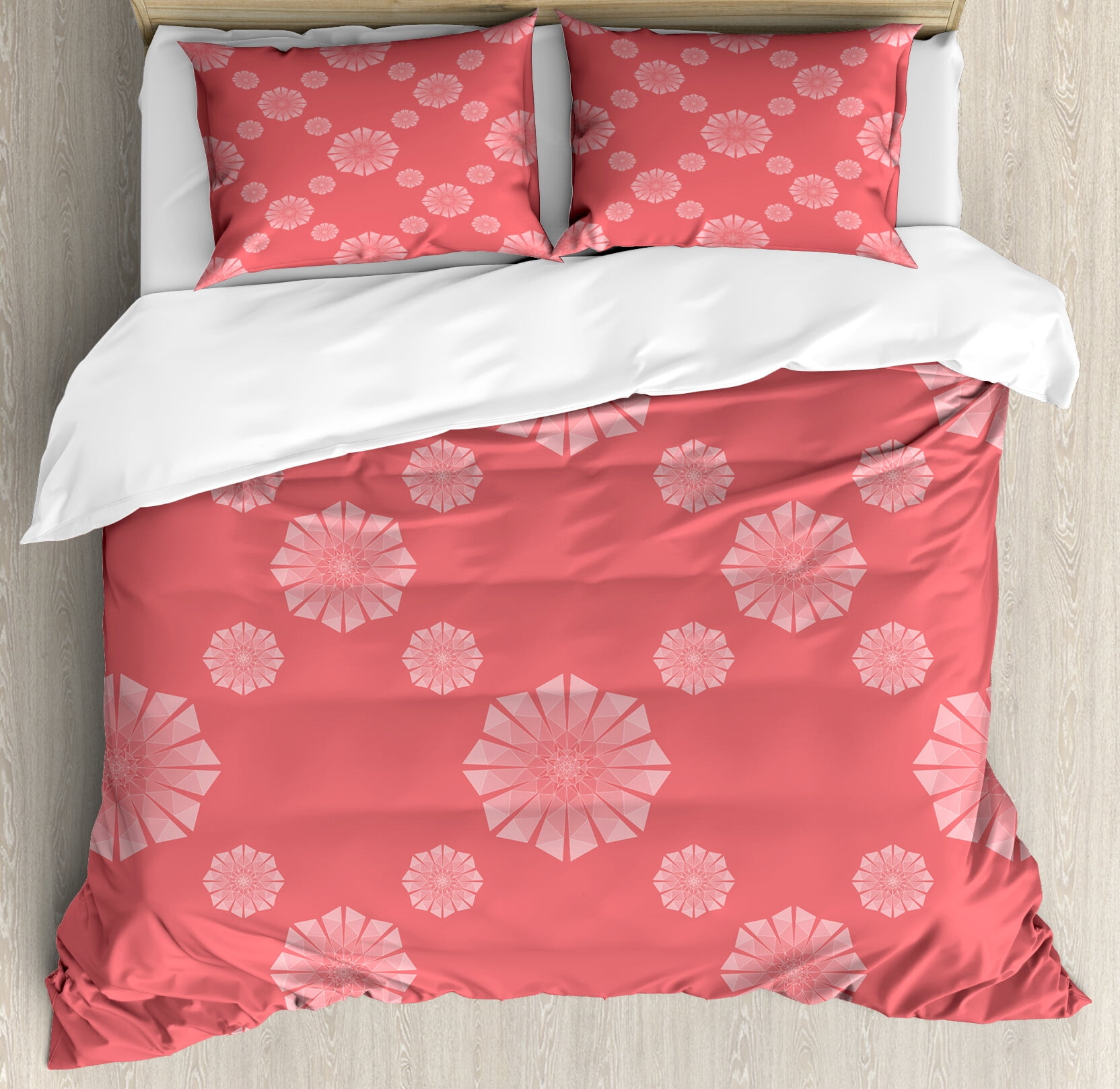 Abstract Duvet Cover Set, Polygon Flower Geometric Rhythmic Motifs in ...