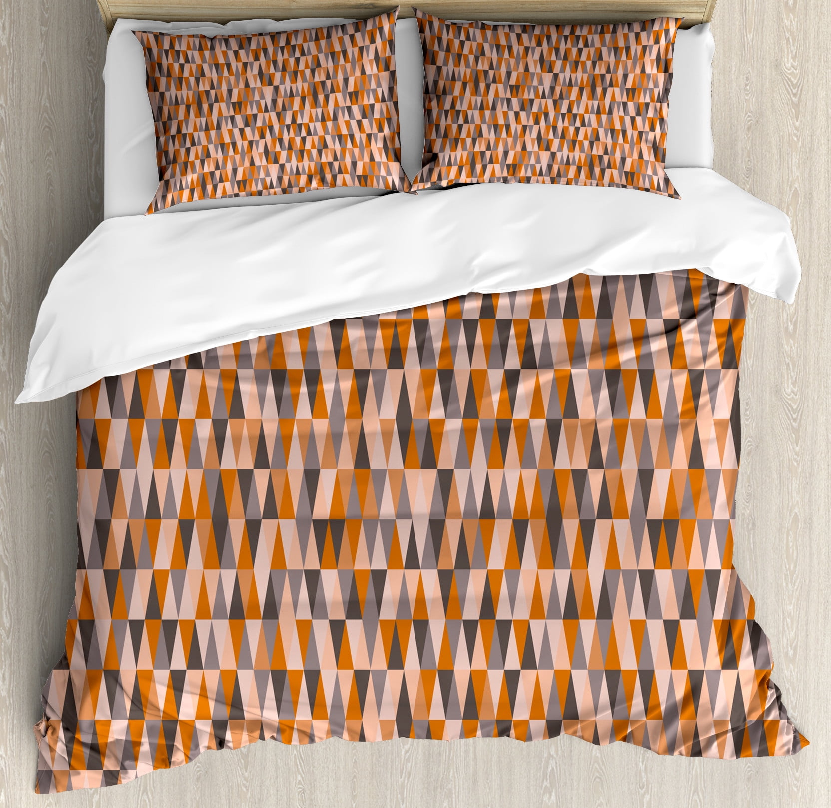 Abstract Duvet Cover Set, Print of Long Triangular Shapes Sharp and ...