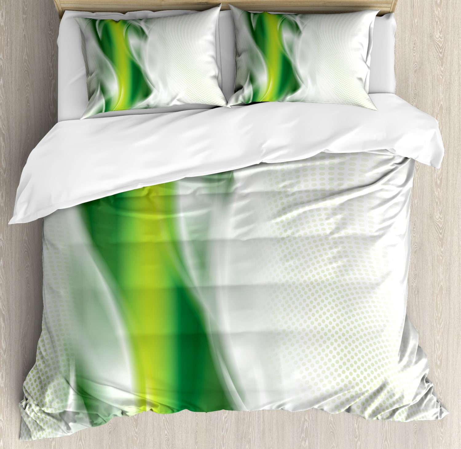 Abstract Duvet Cover Set, Cool Floral Like Strip Wavy Detailed Design ...
