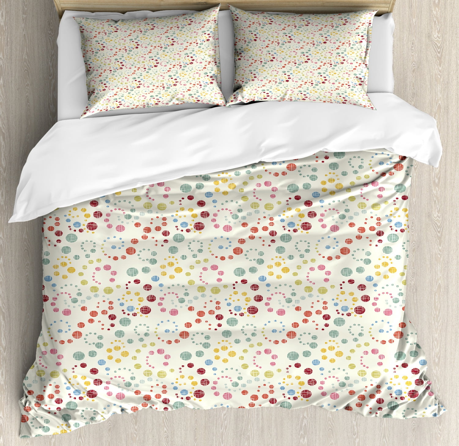 Abstract Duvet Cover Set Queen Size, Traditional Polka Dots with ...