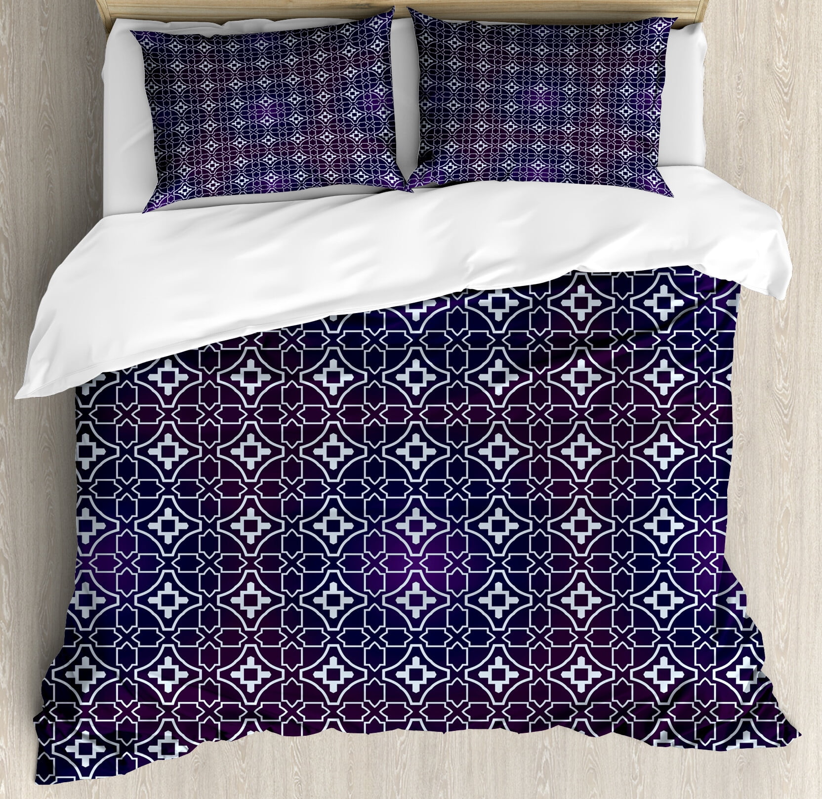 Abstract Duvet Cover Set, Repeating Connected Modernized Oriental ...