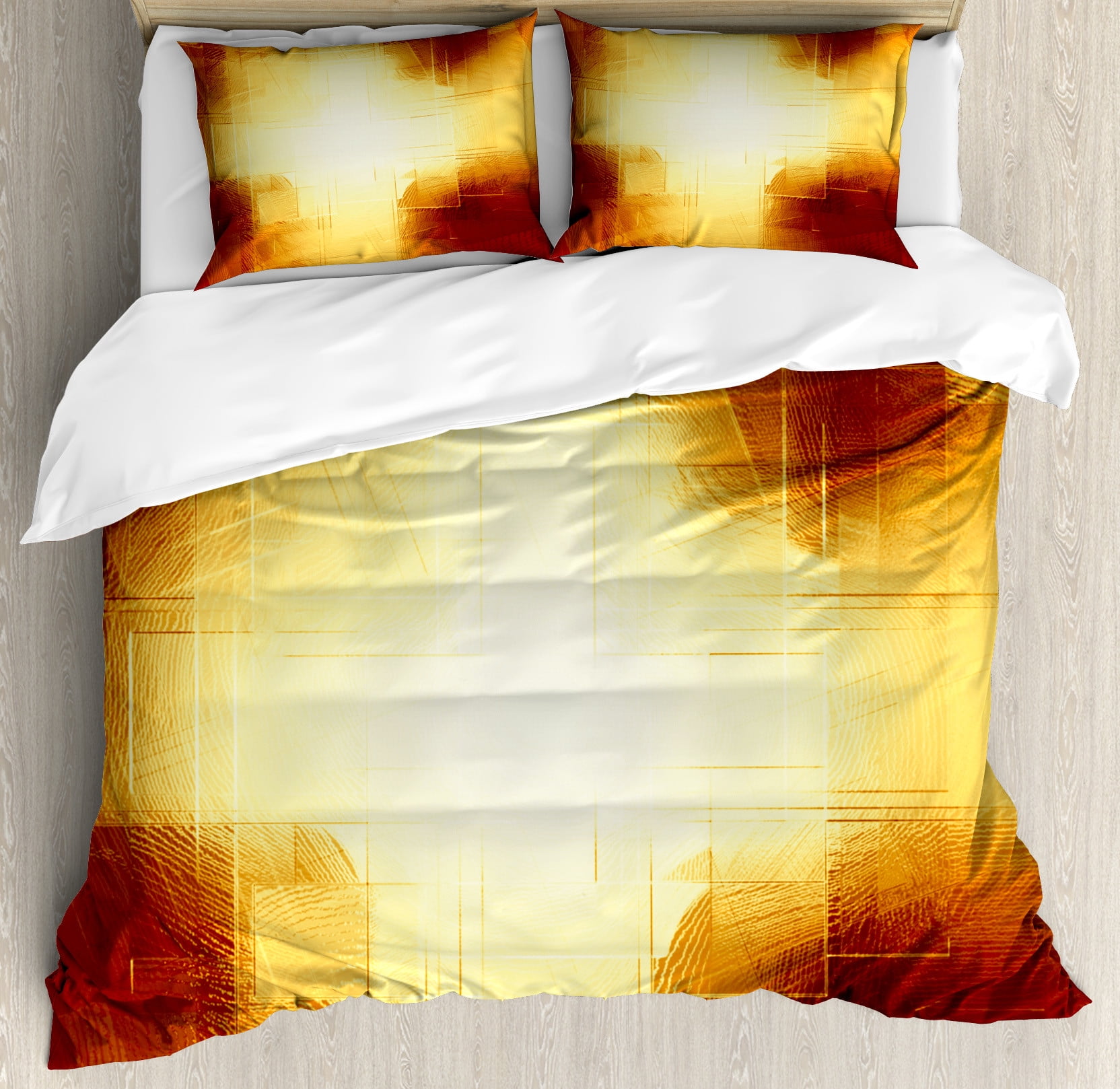Abstract Duvet Cover Set, Abstract Shapes and Lines in Vibrant Colors ...