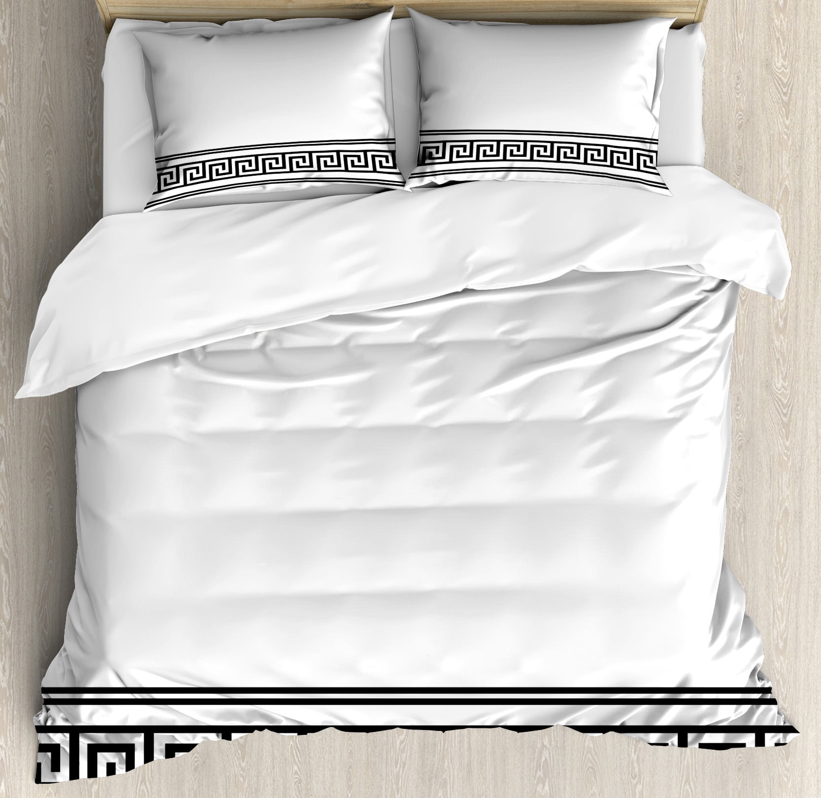 Abstract Duvet Cover Set, Simplistic Classic Greek Inspired Pattern in ...