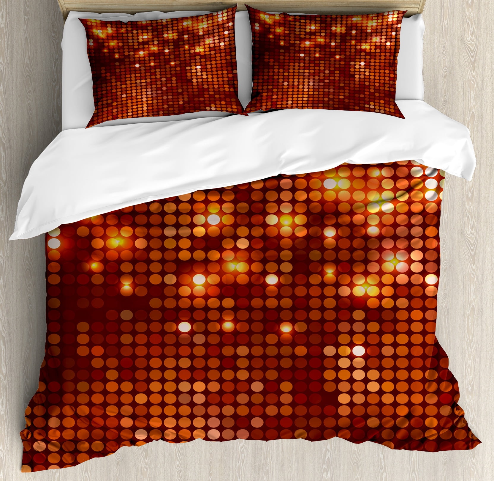 Abstract Duvet Cover Set, Symmetric Dots Pattern Vivid Color Details ...