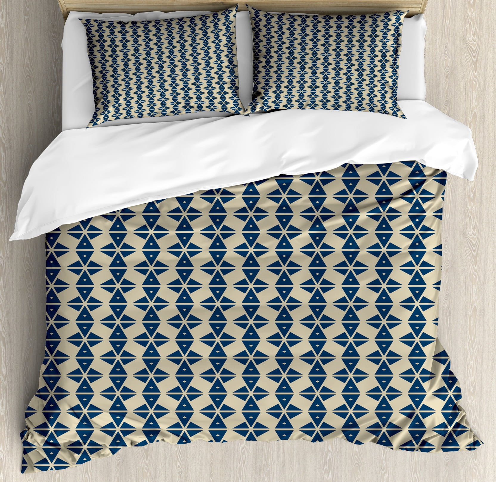 Abstract Duvet Cover Set, Three-Angle Shapes in Bi-color Polygonal ...