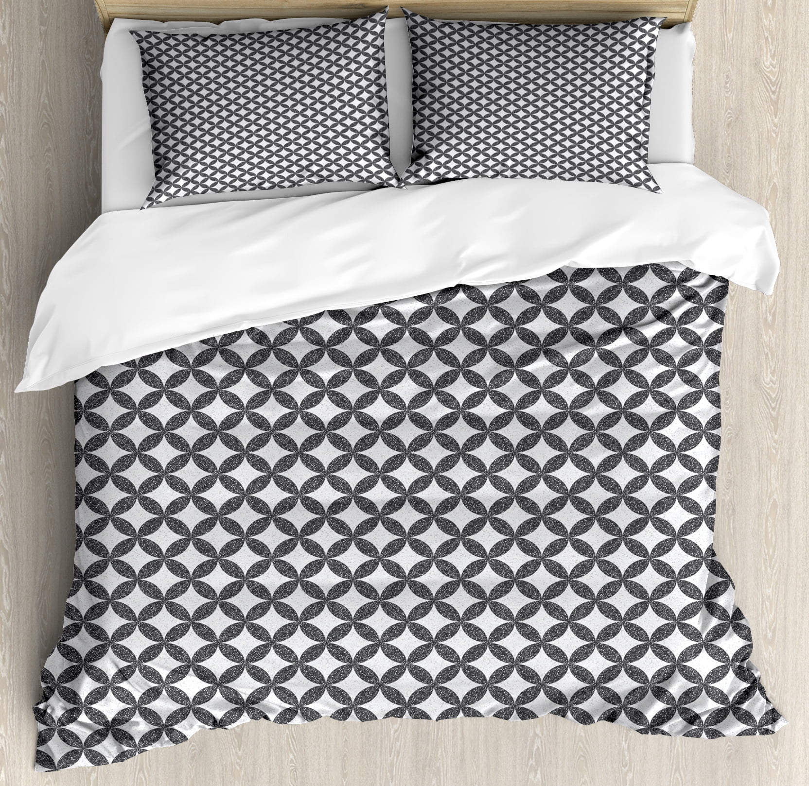 Abstract Duvet Cover Set, Tile Inspired Elements Natural Stones Stars ...