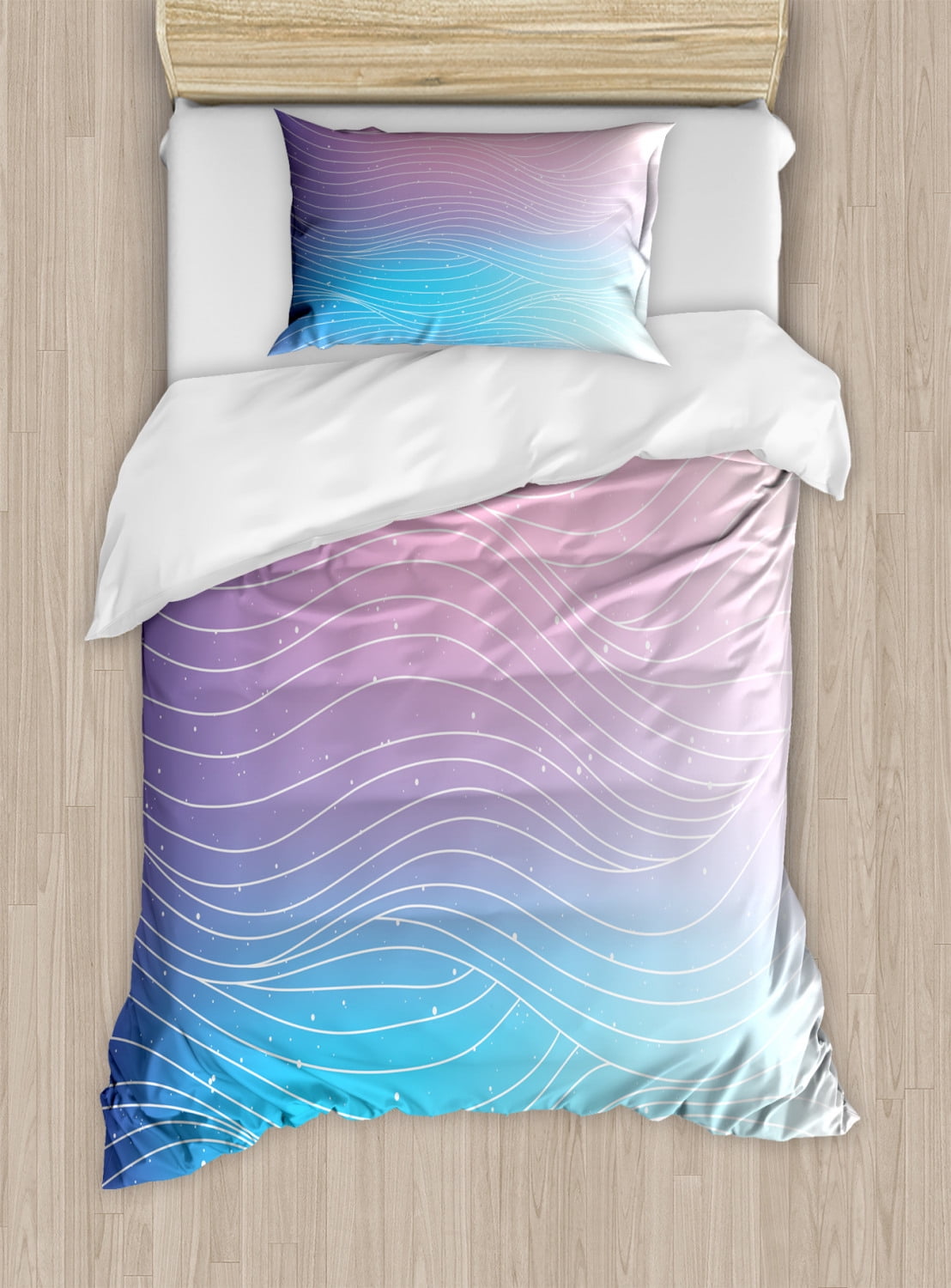 Abstract Duvet Cover Set Twin Size, Nebula Sky Inspired Ombre Effect ...