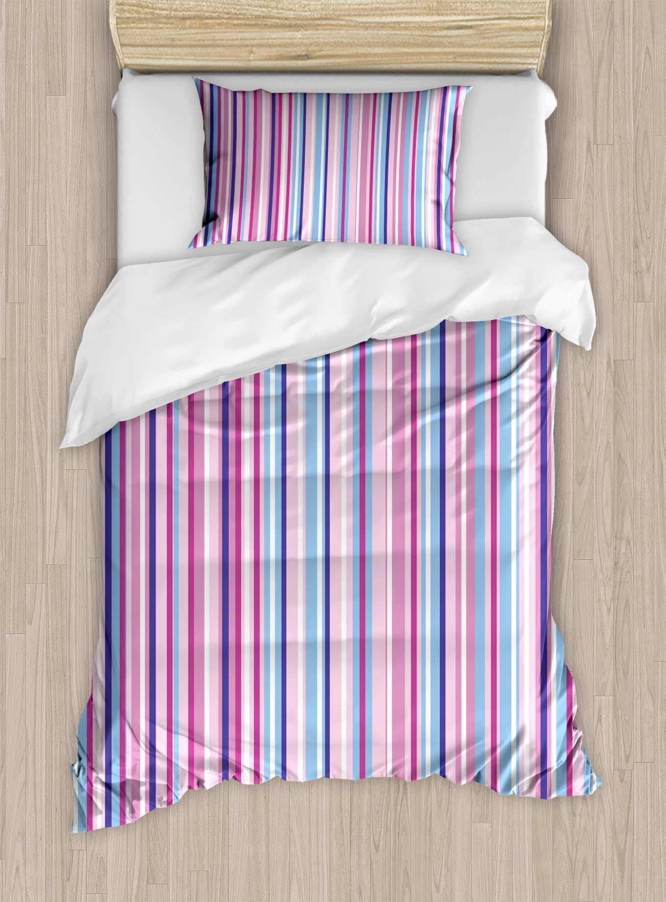 Abstract Duvet Cover Set, Vertical Striped Gradient Different Colored ...