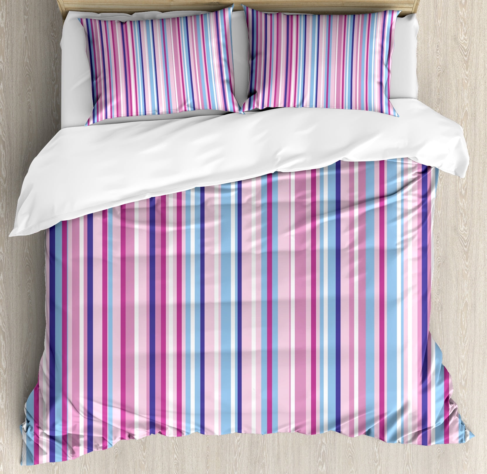 Abstract Duvet Cover Set, Vertical Striped Gradient Different Colored ...