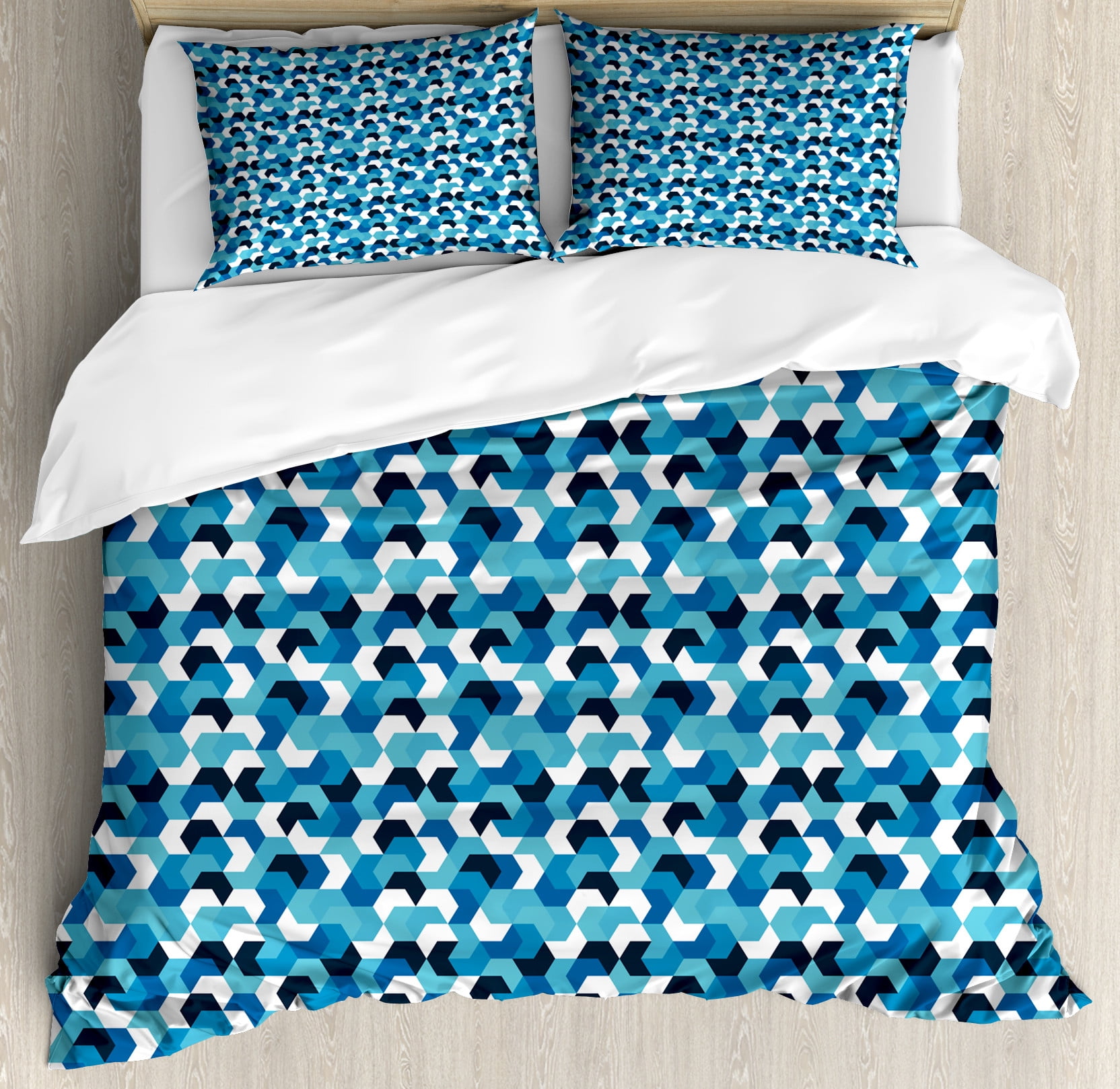 Abstract Duvet Cover Set, Vintage Layout of Mid Century Modern Rhythmic ...