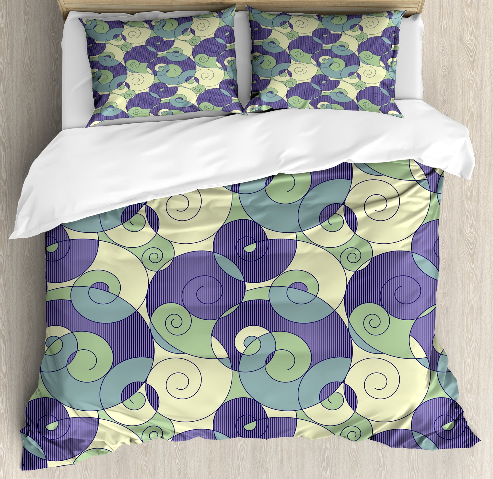 Abstract Duvet Cover Set, Vintage Spirals Intertwined Abstract Geometry ...