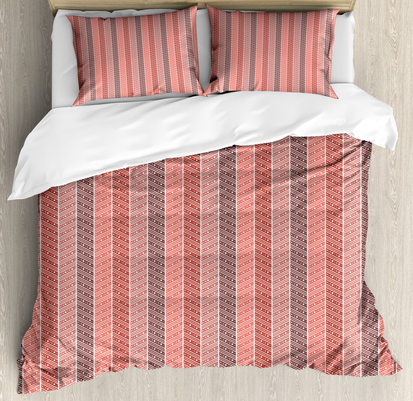 Abstract Duvet Cover Set, Vivid Toned Vertical Lines with Parallel ...