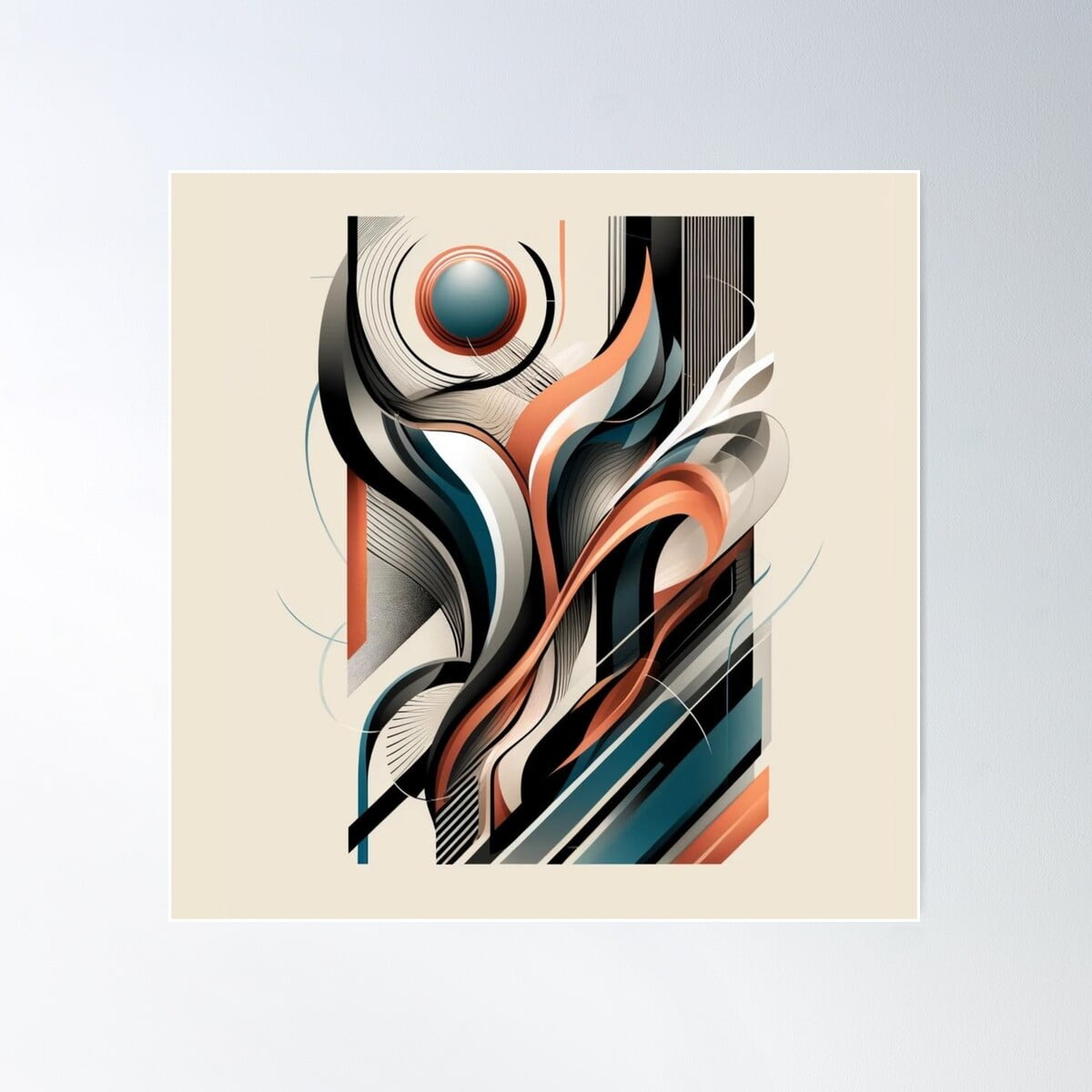 Abstract Earth Drawing Poster Wall Art, Modern Wall Decor For Living ...