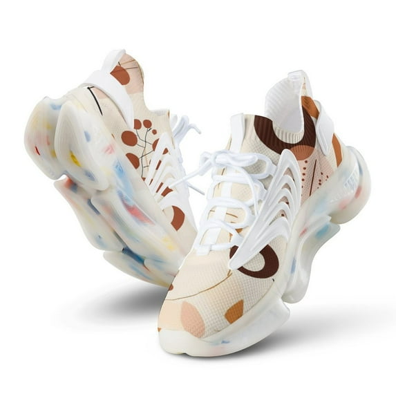 Abstract Earthy Autumn Pattern Walking Shoes for Men Woman Lightweight ...