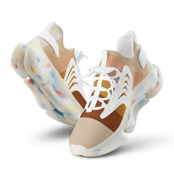 Abstract Earthy Tone Landscape Art Walking Shoes for Men Woman ...