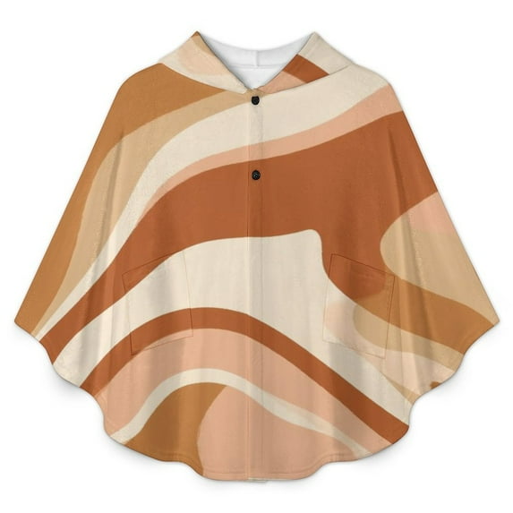Abstract Earthy Tone Swirls Art Blanket Oversized Wearable Hooded ...