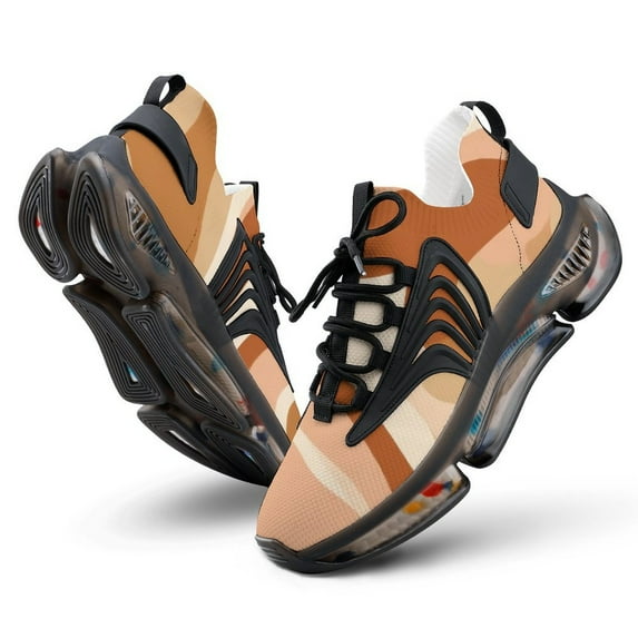Abstract Earthy Tone Swirls Art Walking Shoes for Men Woman Lightweight ...