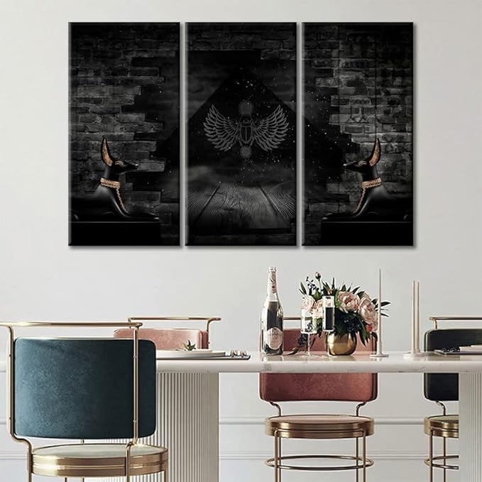 Abstract Egyptian Background Black and White Wall Art Smoke Art Oil ...