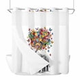 Abstract Elephant No Hook Shower Curtain and Snap in Liner Set, Colored ...