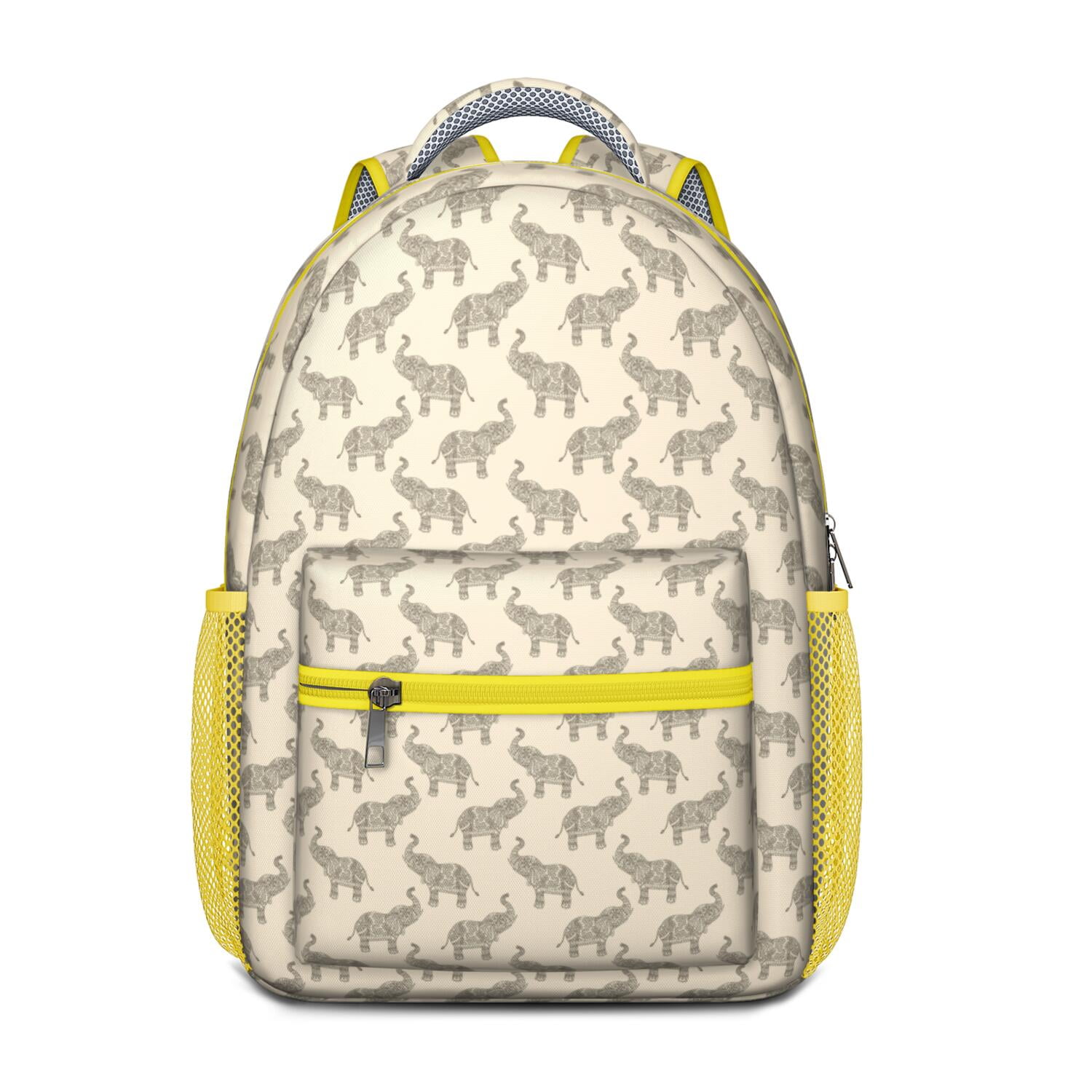 Abstract Elephant and Nature Theme Backpack - Ergonomic Student ...
