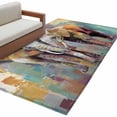 Abstract Elephants Area Rug 4x6 Washable Rug Non Slip Oil Painting ...