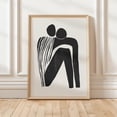 Abstract Embrace Black White Minimalist Love Connection Art , Poster ...