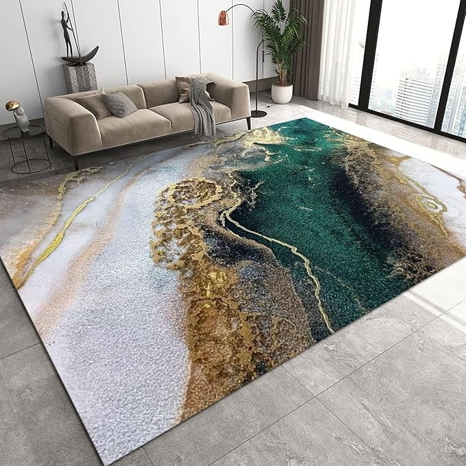 Abstract Emerald Green Marble Area Rugs, Luxurious Gray Gilt Texture ... Abstract Emerald Green Marble Area Rugs, Luxurious Gray Gilt Texture ...