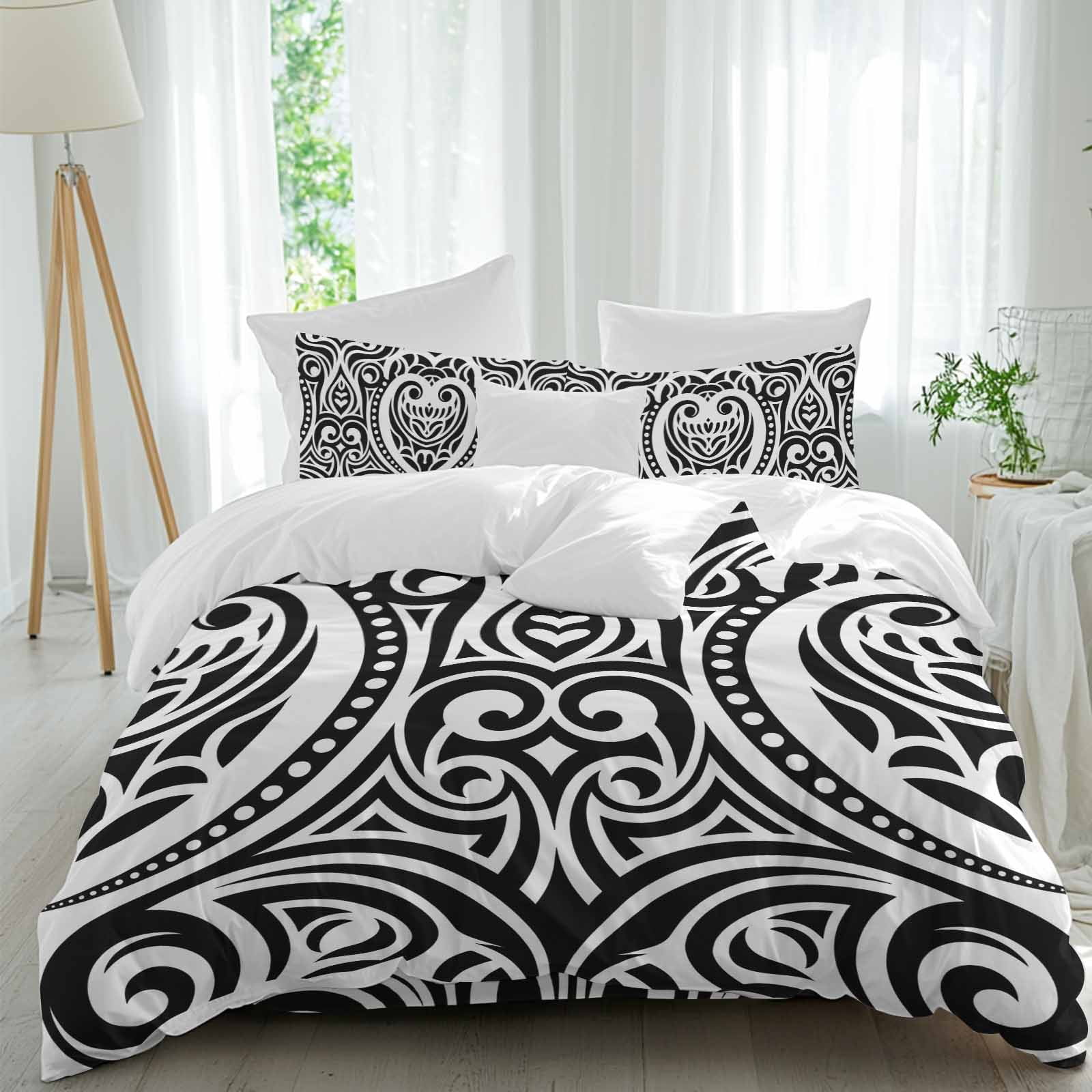 Abstract Ethnic Duvet Cover Set Queen Size, Bohemian Geometric Trible ...