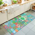 Abstract Ethnic Green Pattern Rectangle Rug 2'x6' Geometric Art Texture ...