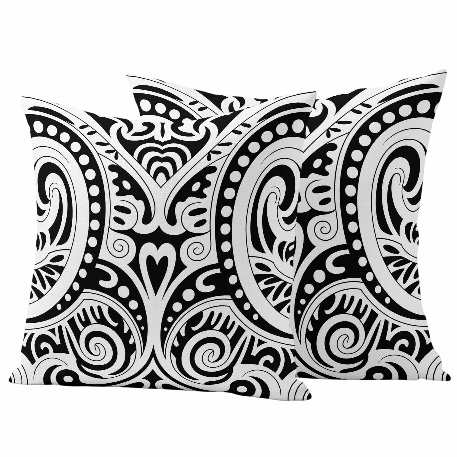 Abstract Ethnic Outdoor Pillow Covers Set of 2 Boho Geometric Trible ...