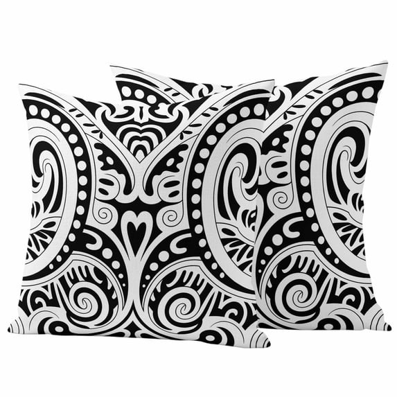 Abstract Ethnic Outdoor Pillow Covers Set of 2 Boho Geometric Trible ...
