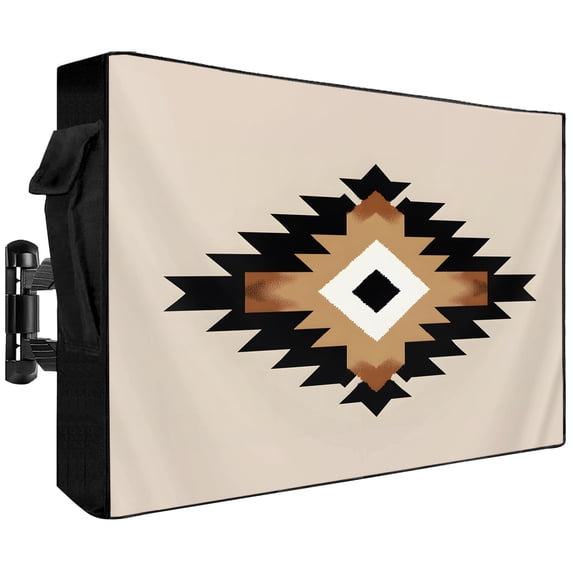 Abstract Ethnic Outdoor TV Cover 52 to 55 inch Vintage Black Brown ...