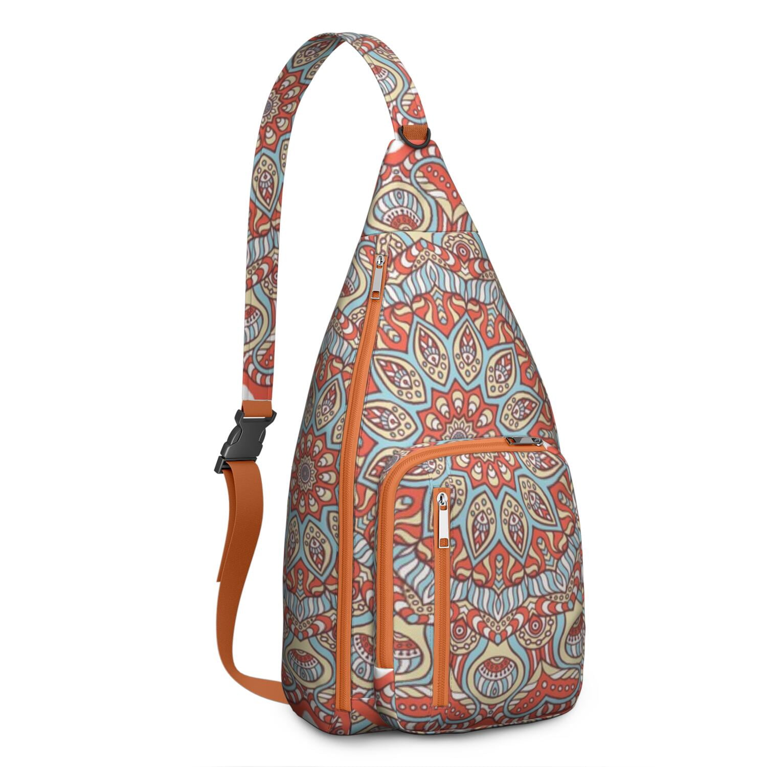 Abstract Ethnic Sling Bag - Symbolic Mandala Pattern Crossbody Backpack ...