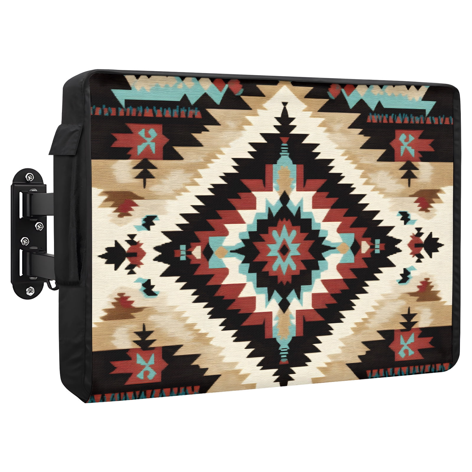 Abstract Ethnic Style Art Outdoor TV Cover 36 to 39 Inch Retro Brown ...