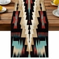 Abstract Ethnic Style Art Table Runner, Retro Brown Green Weaving ...