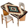 Abstract Ethnic Style Fitted Rectangle Tablecloth 30" x 60" Retro Brown ...