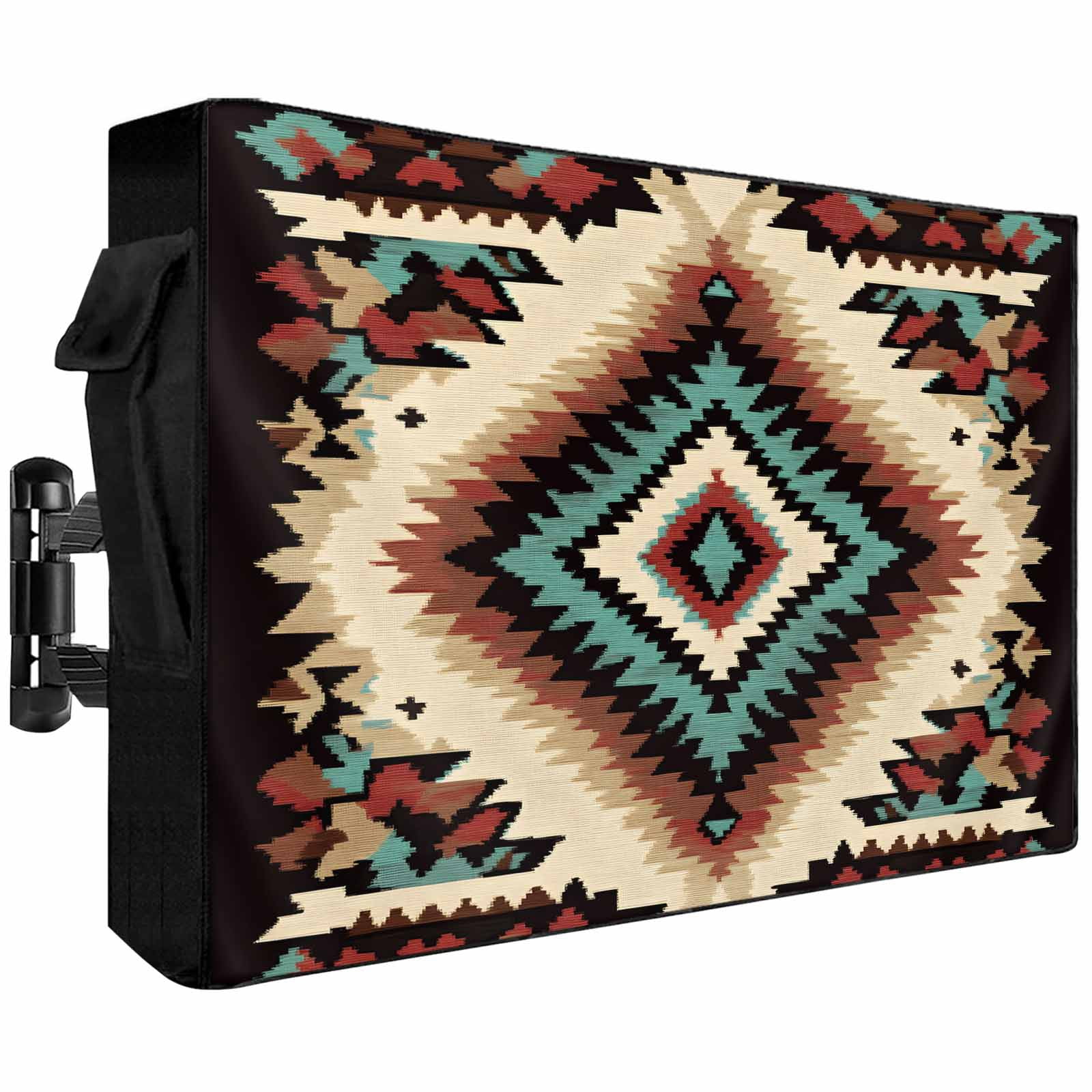 Abstract Ethnic Style Outdoor TV Cover 70 to 75 inch Retro Brown Green ...