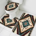 Abstract Ethnic Style Pattern Bathroom Rugs Set Retro Brown Green ...