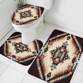 Abstract Ethnic Style Pattern Bathroom Rugs Set Retro Green Brown ...