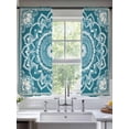 Abstract Ethnic Tribal Flower Sheer Curtains 2 Panels Set Retro Teal ...