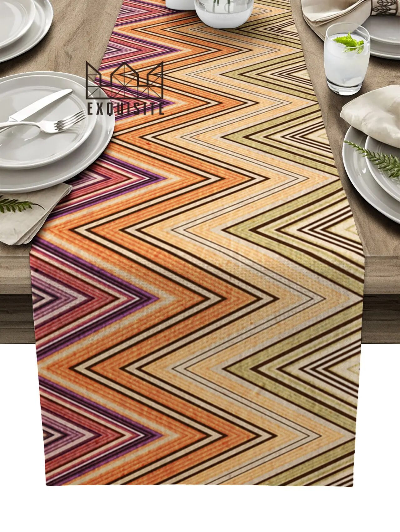 Abstract Ethnic Twist Stripe Design Table Runner Wedding Party Dining ...