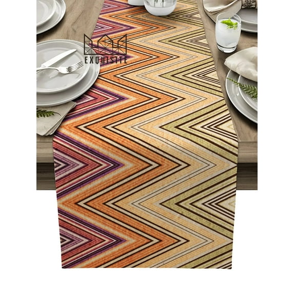 Abstract Ethnic Twist Stripe Design Table Runner Wedding Party Dining ...