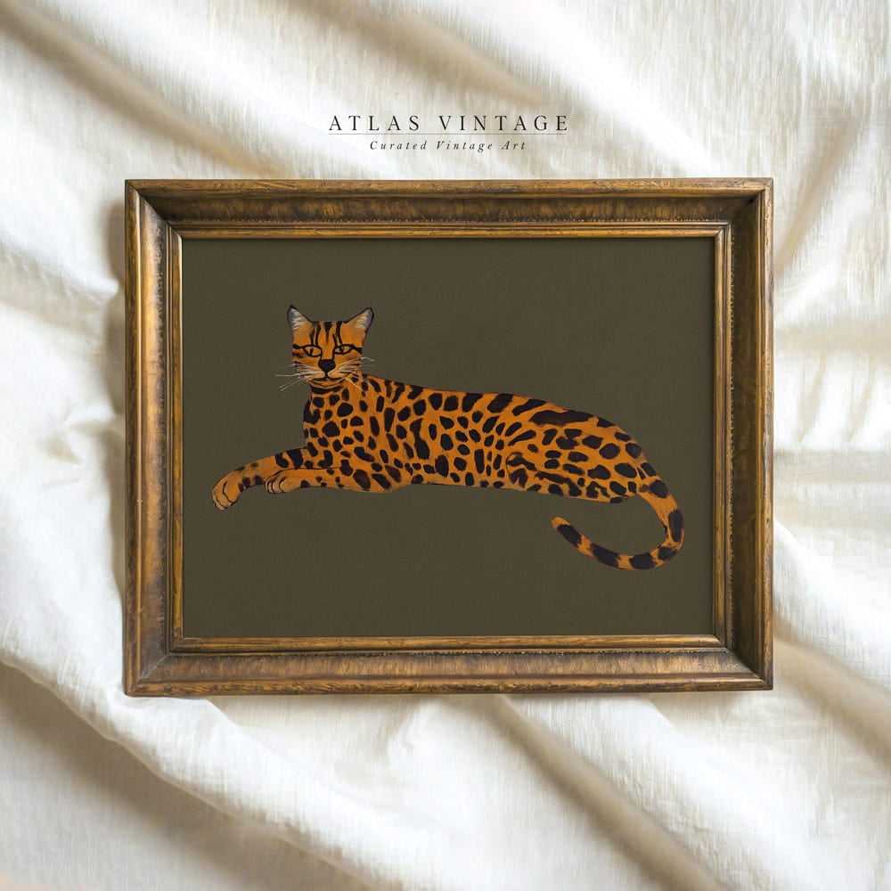 Abstract Exotic Leo.Pard Print Wild Cat Wall Art Modern Jungle Feline ...