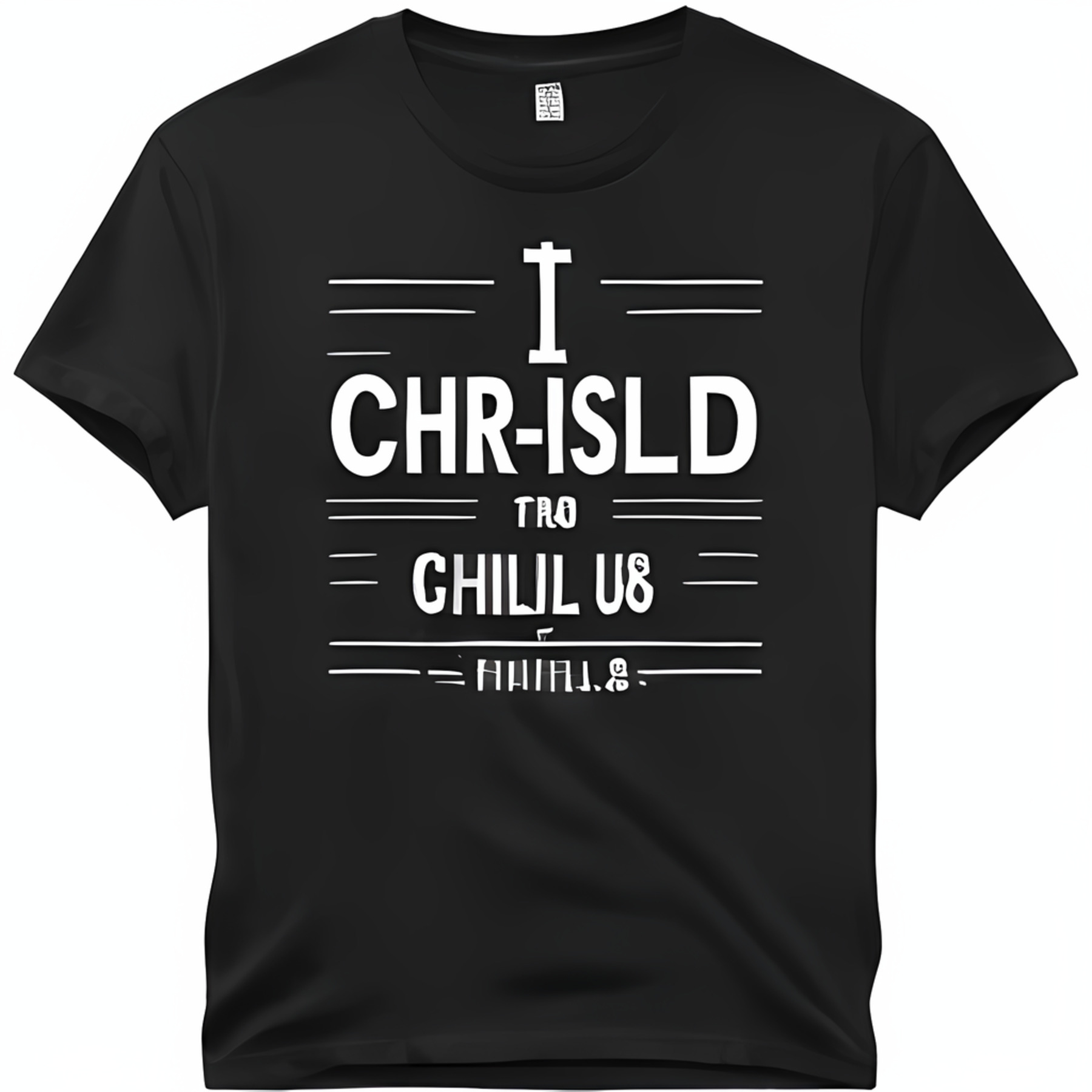 Abstract Expressionism Black T-Shirt with Christian Symbolism I Rapidly ...