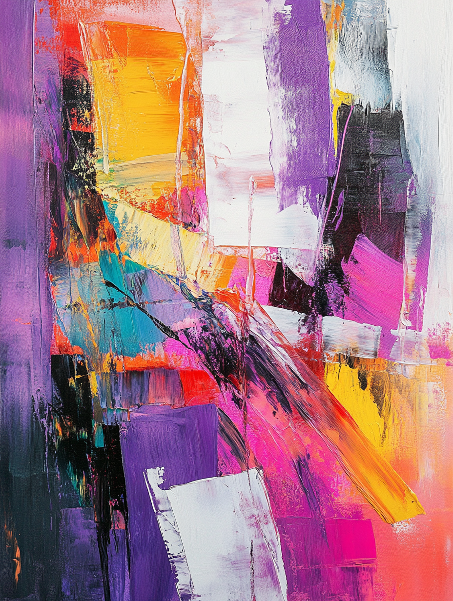 Abstract Expressionism Decor Canvas Painting， Suitable for Living Room ...