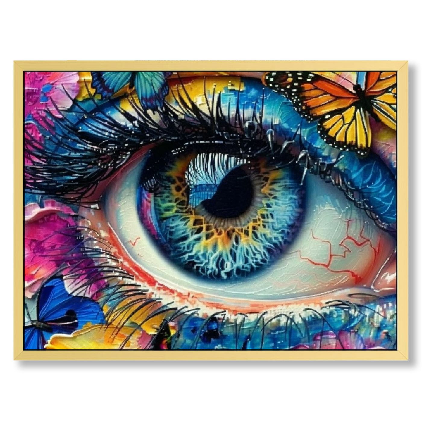 Abstract Eye Canvas Wall Art Colorful Eye Butterfly Picture Painting ...