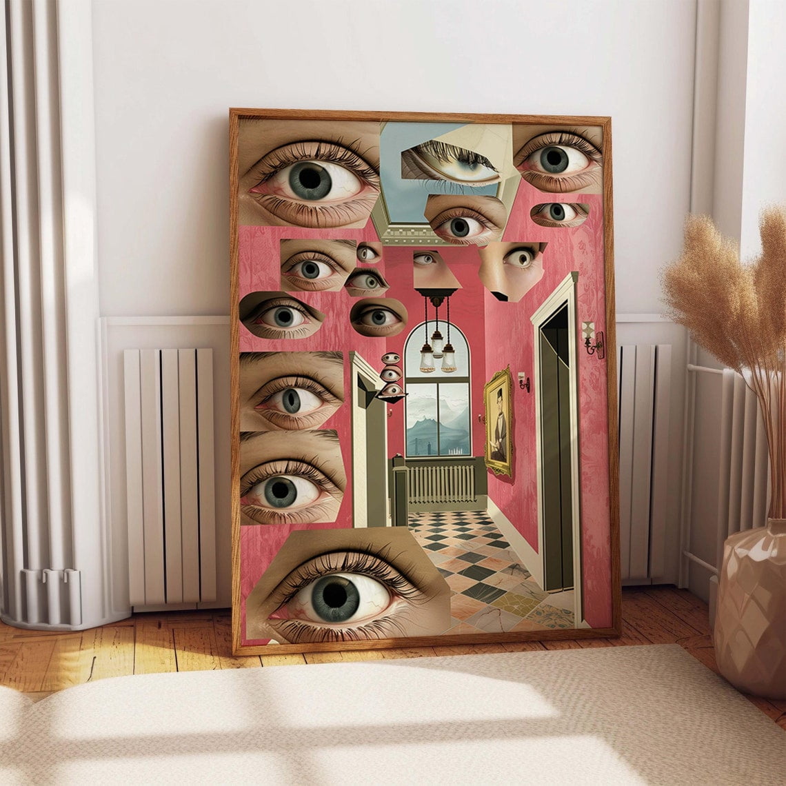 Abstract Eye Illustration - Surreal Eyes Corridor Print - Modern ...