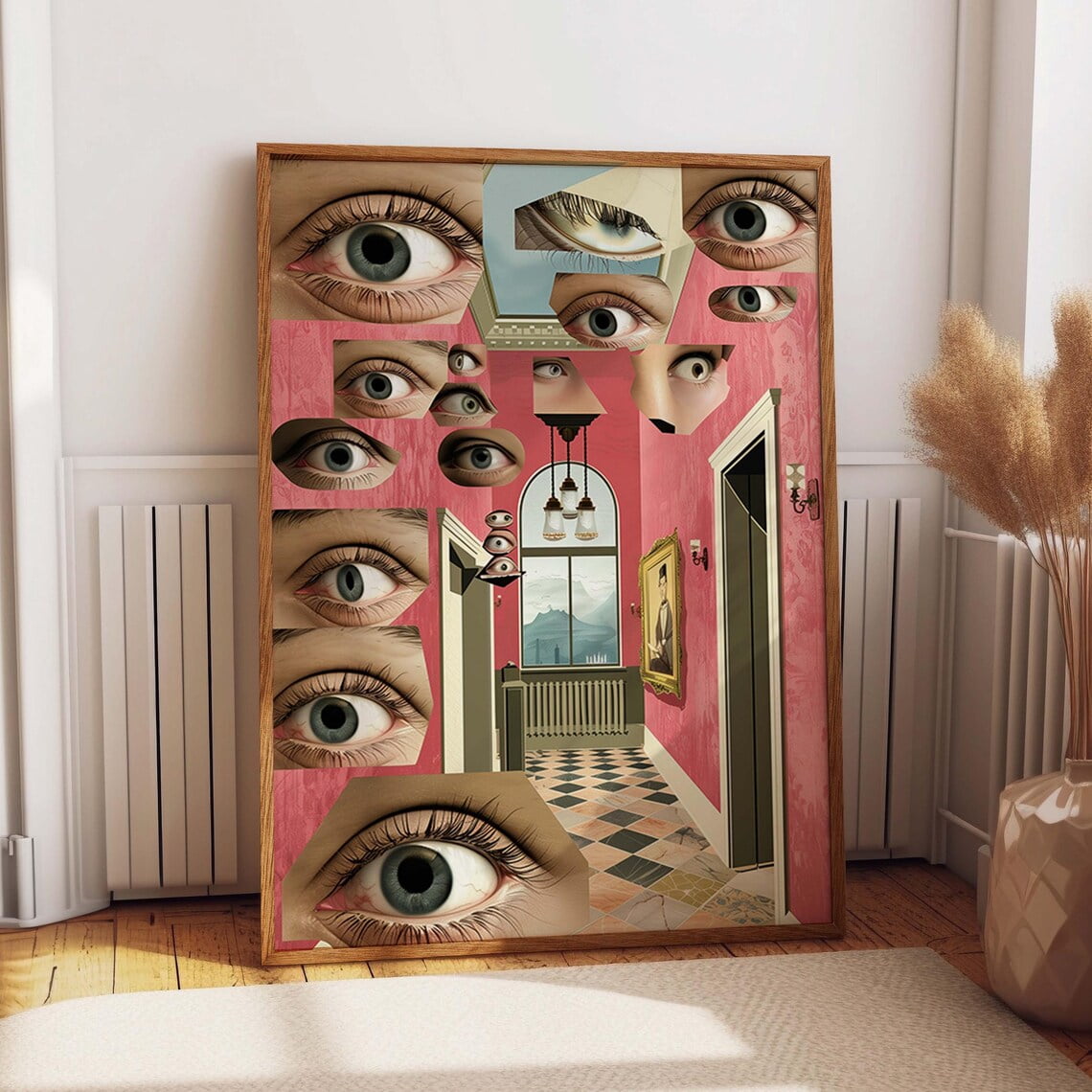 Abstract Eye Illustration - Surreal Eyes Corridor Print - Modern ...